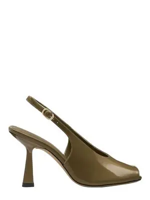 STUART WEITZMAN Open Toe Slingback High Heel Sandals - Green