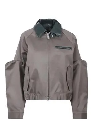 SACAI Sacai Leather-Collar Shirt Jacket