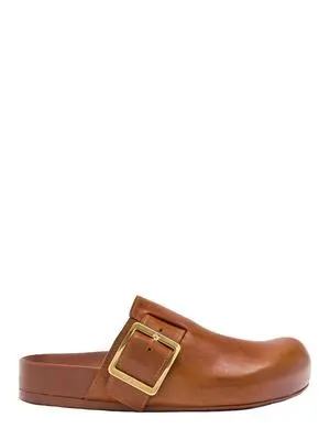 Loewe Ease Buckle Mule In Vegetable-tanned Calfskin - Rust