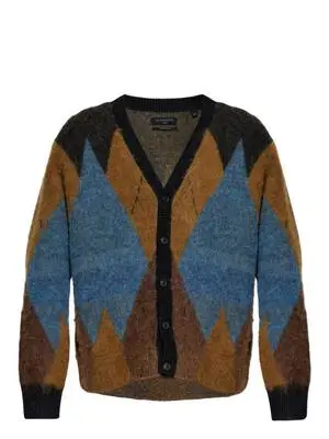 ALLSAINTS Bernie Intarsia V-neck Cardigan - Brown
