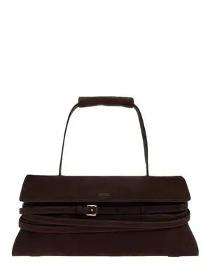 Moschino Flap Handbag With Decorative Strap - Brown
