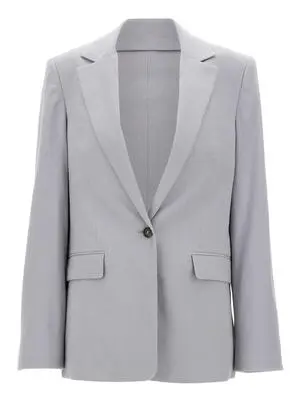 Vince Single-breasted Long Blazer - Gray