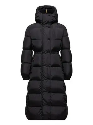 Moncler Chamer Hooded Long Down Jacket - Black
