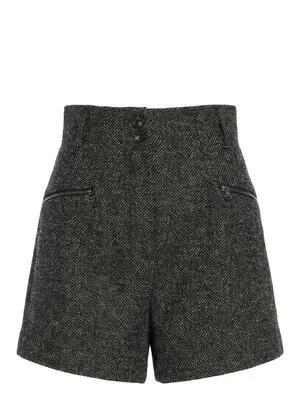 MAX MARA Max Mara Bolzano High-Waist Chevron Shorts
