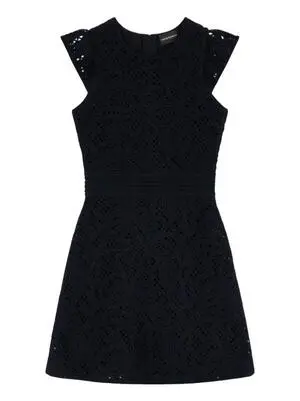 EMPORIO ARMANI Emporio Armani Macrame-Effect Embroidered Cap Sleeve Dress