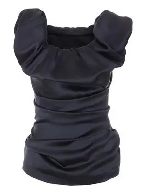 VIVIENNE WESTWOOD Vivienne Westwood Ginnie Top - Draped Round Neck Sleeveless Black