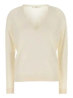 Co Long-sleeved V-neck Pullover - Ivory