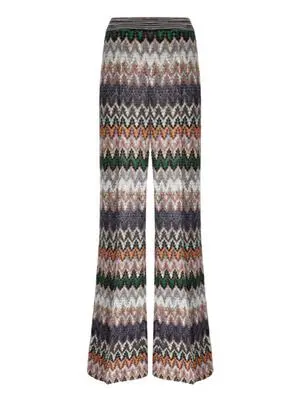 Missoni Chevron Wide-leg Knitted Trousers - Gray