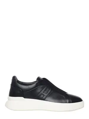 Hogan Round Toe Slip-on Sneakers - Black