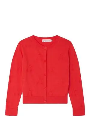 Bonpoint Lysia" Embroidered Cardigan - Red