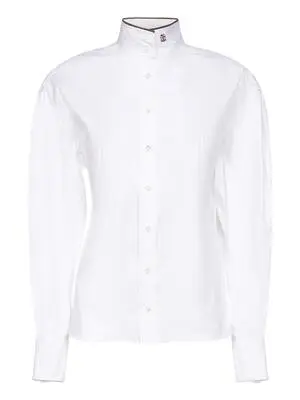 BRUNELLO CUCINELLI Brunello Cucinelli High Collar Button-Up Shirt With Puff Sleeves