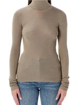 THE FRANKIE SHOP Ribbed Turtleneck Sweater - Gray