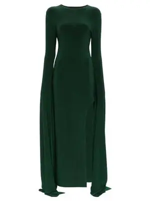 Norma Kamali Long Sleeve Slit Dress - Black