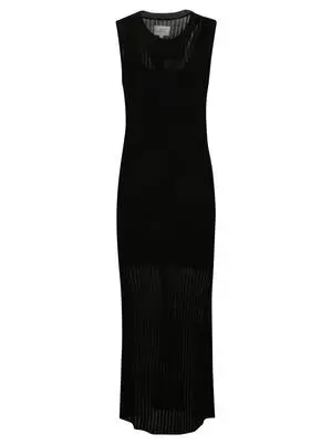 Loulou De Saison Icaria Sheer Knitted Dress - Black