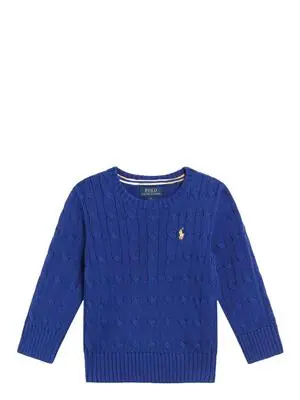 Polo Ralph Lauren Cable Knit Logo Embroidered Sweater - Blue