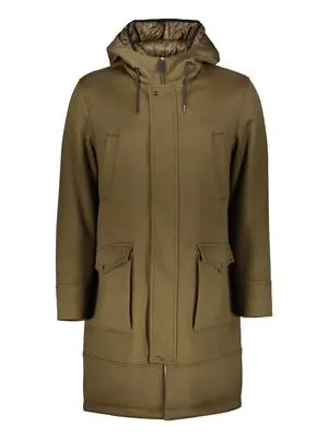 Herno Hooded Long Coat - Green