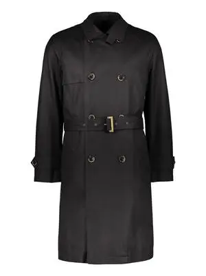 Herno Belted Double-breasted Coat - Black