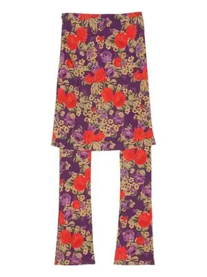 Acne Studios Layla Midi Skirt With Trouser Underlayer - Red