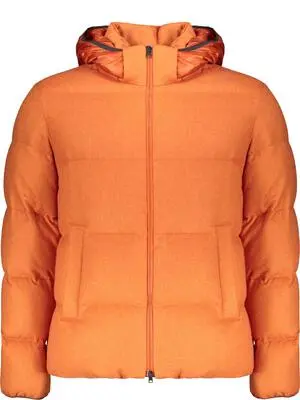 Herno Hooded Quilted Down Jacket - Orange