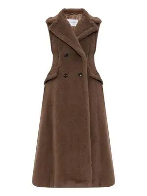 Max Mara Max Mara Double-Breasted Sleeveless Coat Brown
