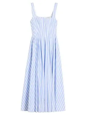 Sportmax Striped Midi Dress - Light Blue