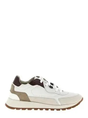 Brunello Cucinelli Monile Detailed Lace-up Sneakers - White