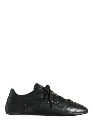 Balenciaga City Leather Lace-up Sneakers - Black