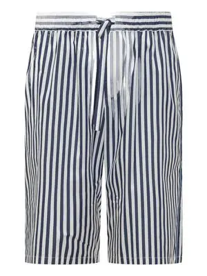 Dolce & Gabbana Striped Elasticated Drawstring Shorts - White