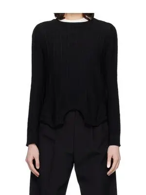 MAISON MARGIELA Ribbed Knit Crewneck Sweater - Black