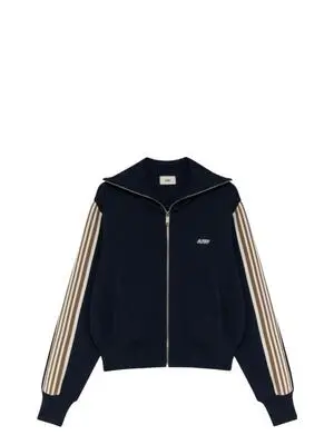 AUTRY Zip-up Sweatshirt With Contrast Stripes - Black