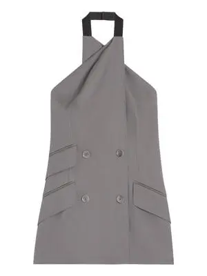 Max Mara Max Mara Cali Halterneck Sleeveless Blazer Medium Gray