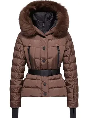 Moncler Moncler Grenoble Beverley Down Jacket With Removable Fur Hood Brown