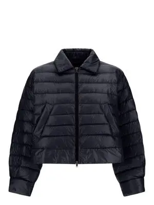 Herno Ultralight Nylon Cape With Shirt Collar And Patch Pockets - Black