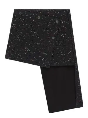 COURREGES Asymmetrical Tweed Mini Skirt - Black