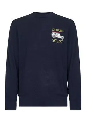 MC2 SAINT BARTH Ski Lift Embroidered Jumper - Blue
