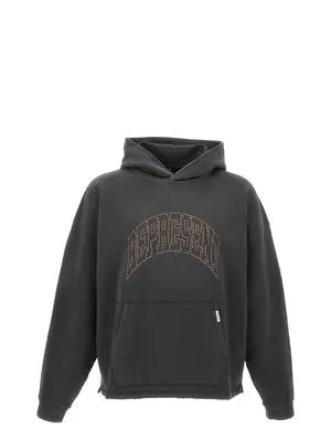 REPRESENT Studded Logo Hooded Sweater - Black