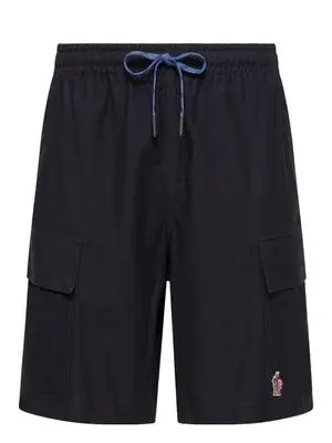 Moncler Cotton Gabardine Cargo Shorts - Navy Blue