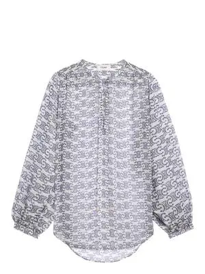 Celine Romy Blouse In Silk Crepon - Gray