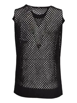 DONDUP Sleeveless Knitted Vest With Cut-out Details - Black