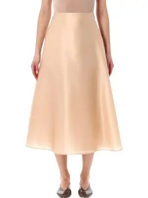Alberta Ferretti High-waisted Midi Skirt - Nude
