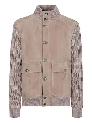 Brunello Cucinelli Brunello Cucinelli Panelled Bomber Jacket Nude