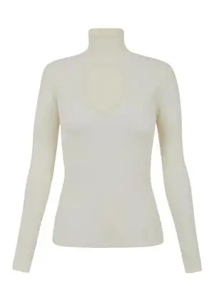 P.a.r.o.s.h Cut-out Detail Turtleneck Jumper - White