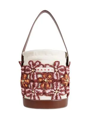 Marni Crochet Bucket Shoulder Bag - Red