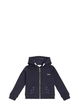 Chloé Chloe Cotton Jersey Hooded Sweatshirt Black