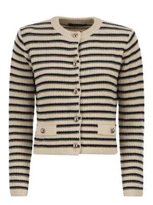 MAX MARA Weekend Max Mara Striped Button Cardigan