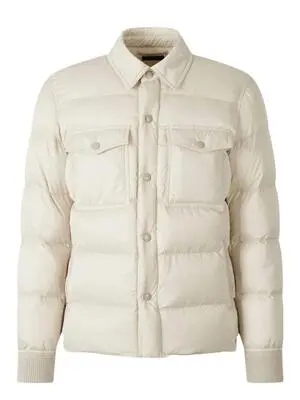 TOM FORD Quilted Padded Jacket With Leather Strap Detail - White