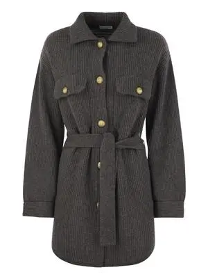 BRUNELLO CUCINELLI Brunello Cucinelli Long-Sleeved Ribbed Belted Cardigan