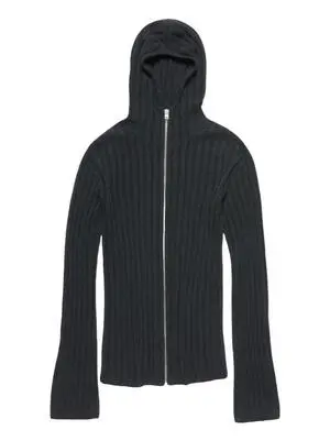 Acne Studios Zip-up Hooded Cardigan - Dark Hemp Gray