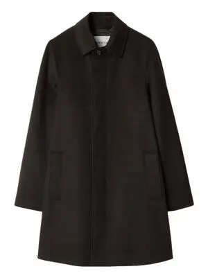 Burberry Single-breasted Car Coat - Tooth Brown Mixed Color