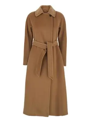 Max Mara Max Mara Belted Collared Coat Camel